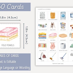 VISUAL CHORE CARDS & Charts for Kids Responsibility Schedule Children's ...