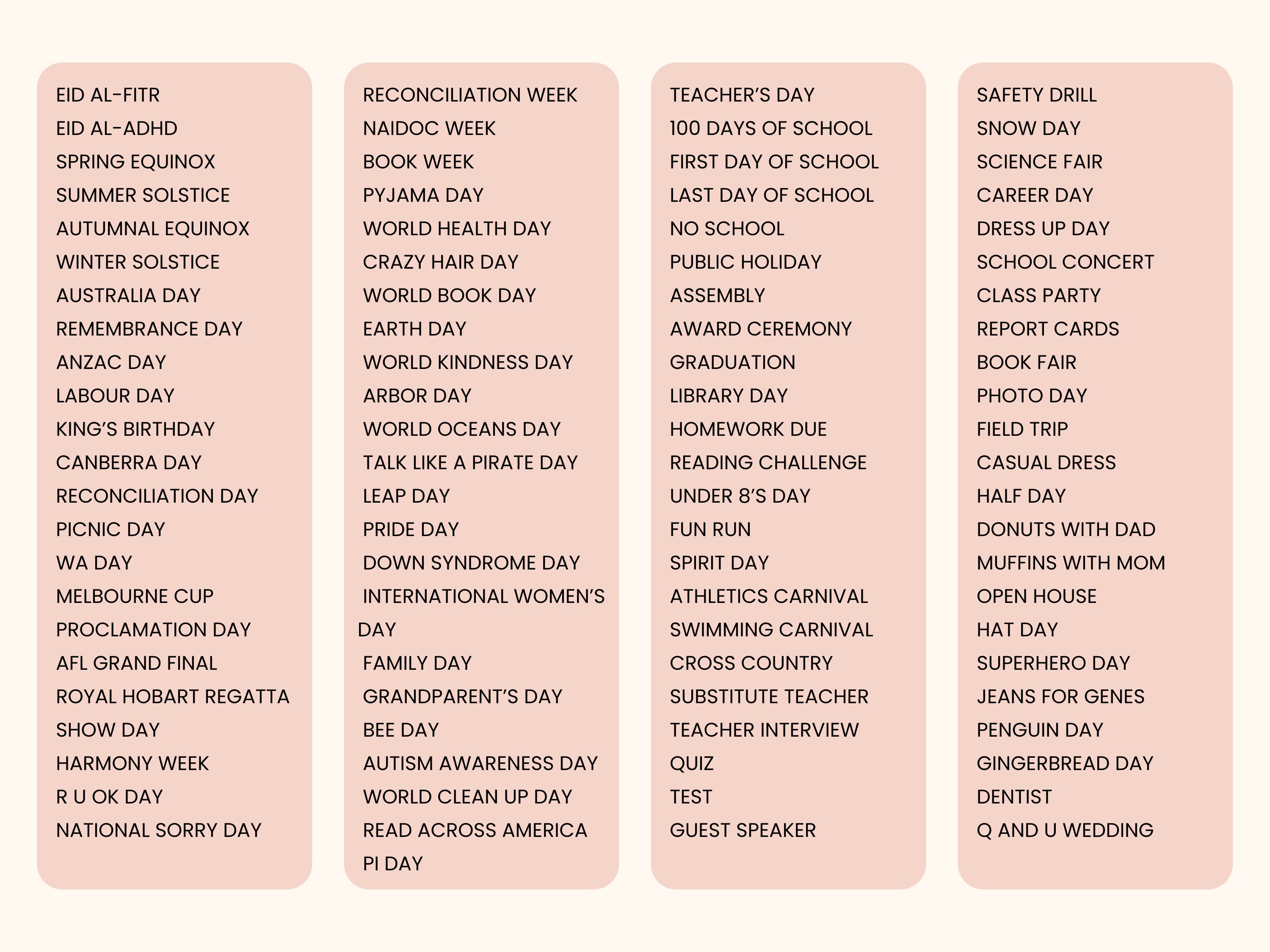 Calendar Cards: Holiday & School Events Pocket Chart (digital Download ...