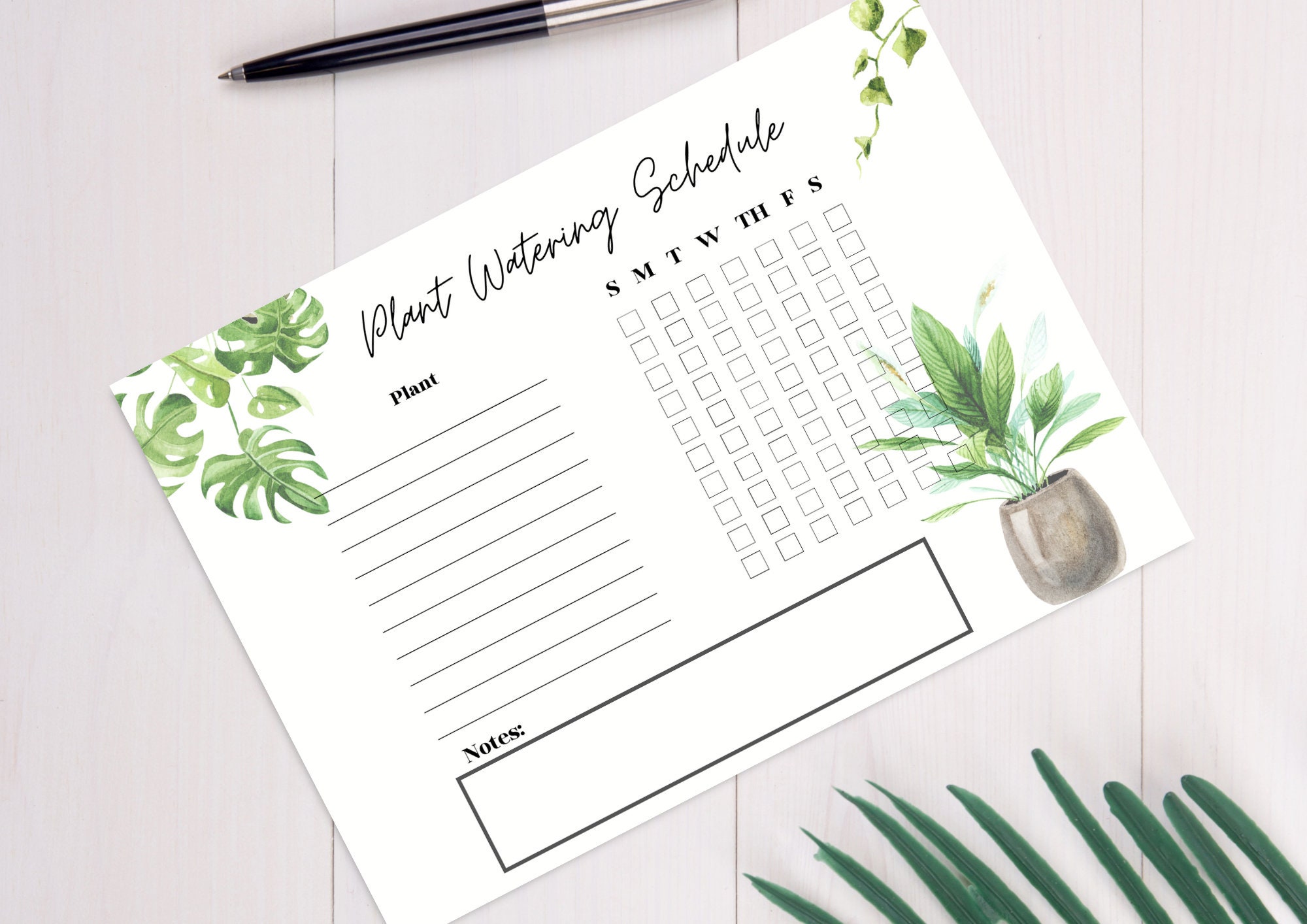 Printable Plant Watering Schedule Chart | Plant Fertilizer Chart ...