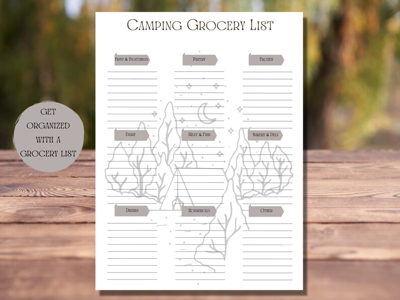 Printable Camping Trip Packing Checklist | Tent Camping Planner ...