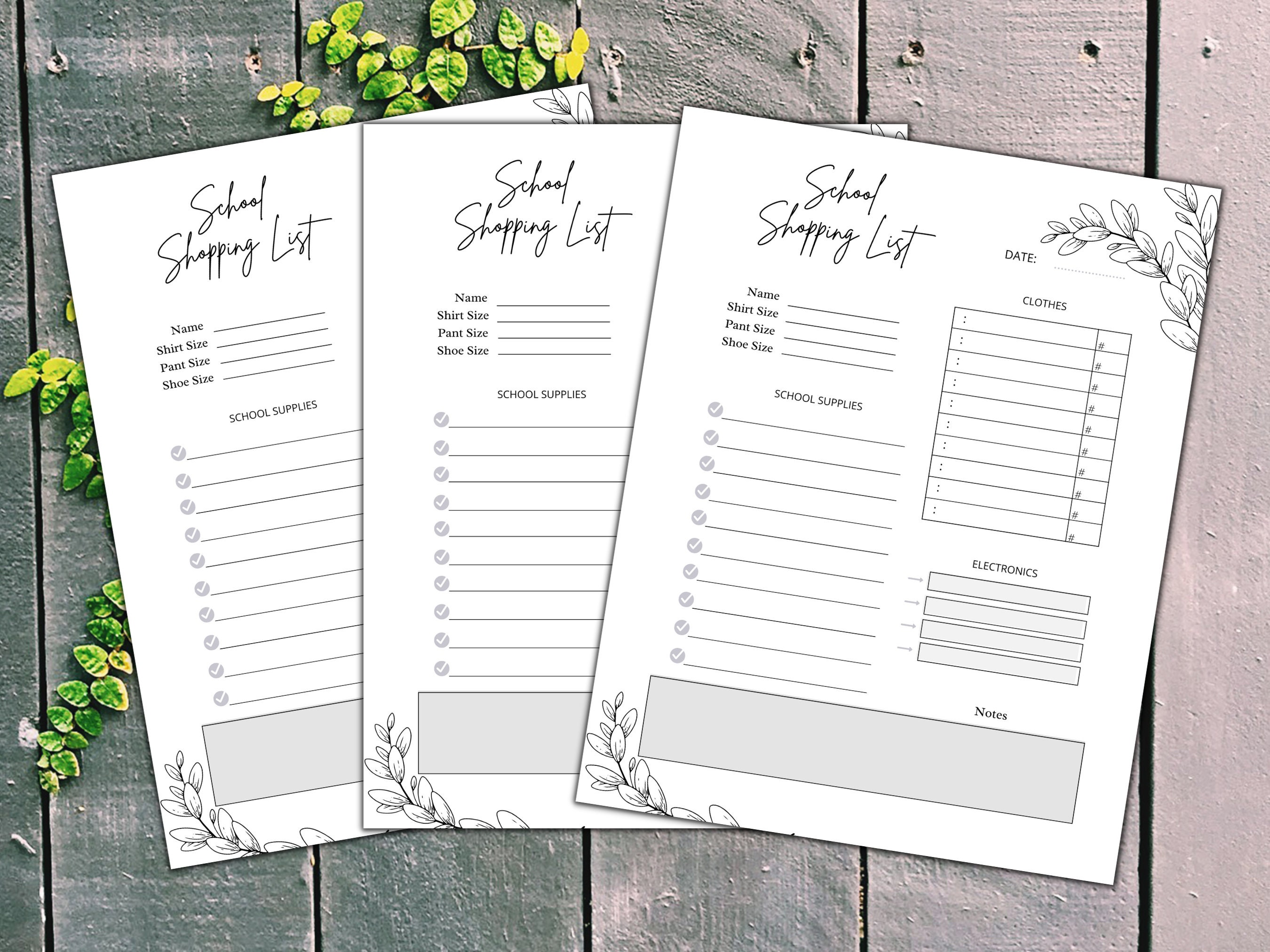 Printable School Clothing and Supply Shopping List | Back to School ...