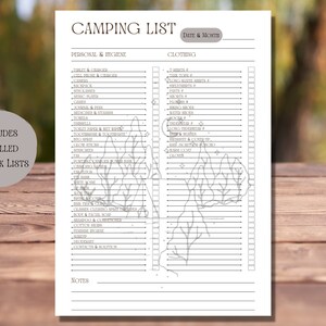 Printable Camping Trip Packing Checklist | Tent Camping Planner ...