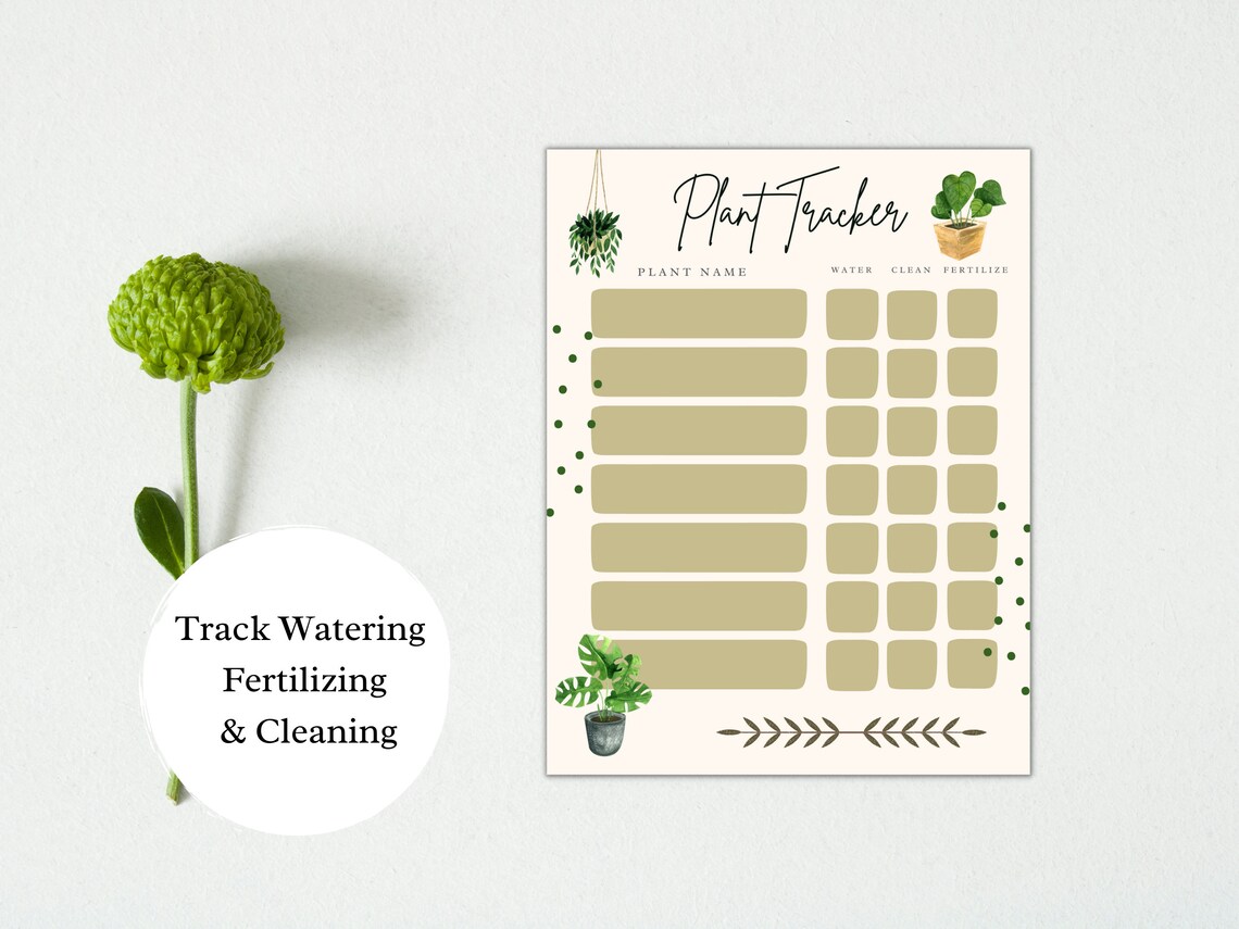 Printable Plant Watering Schedule Chart | Plant Fertilizer Chart ...