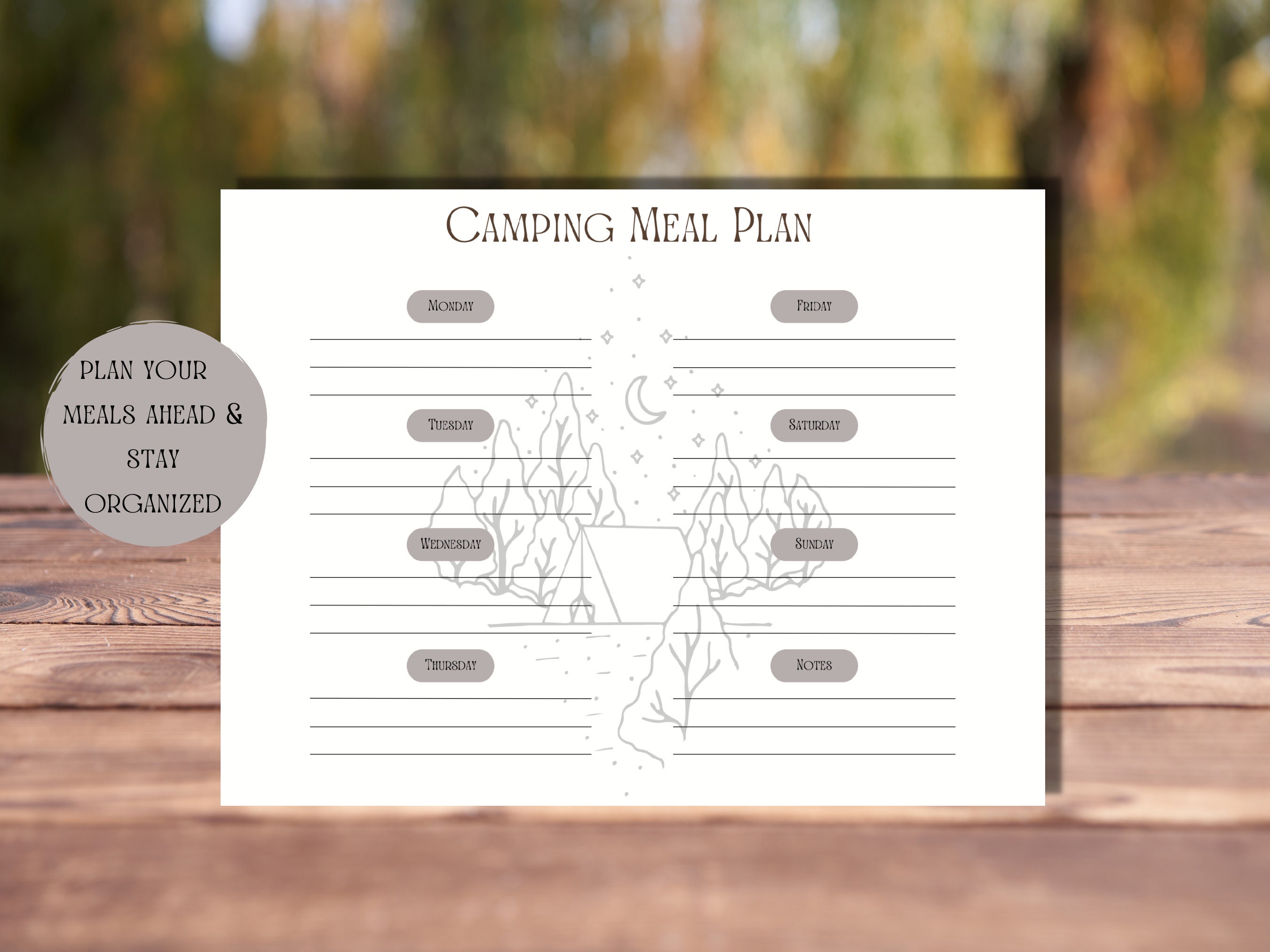 Printable Camping Trip Packing Checklist | Tent Camping Planner ...