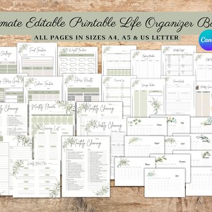 EDITABLE Printable Ultimate Life Organizer Planner Bundle - Etsy