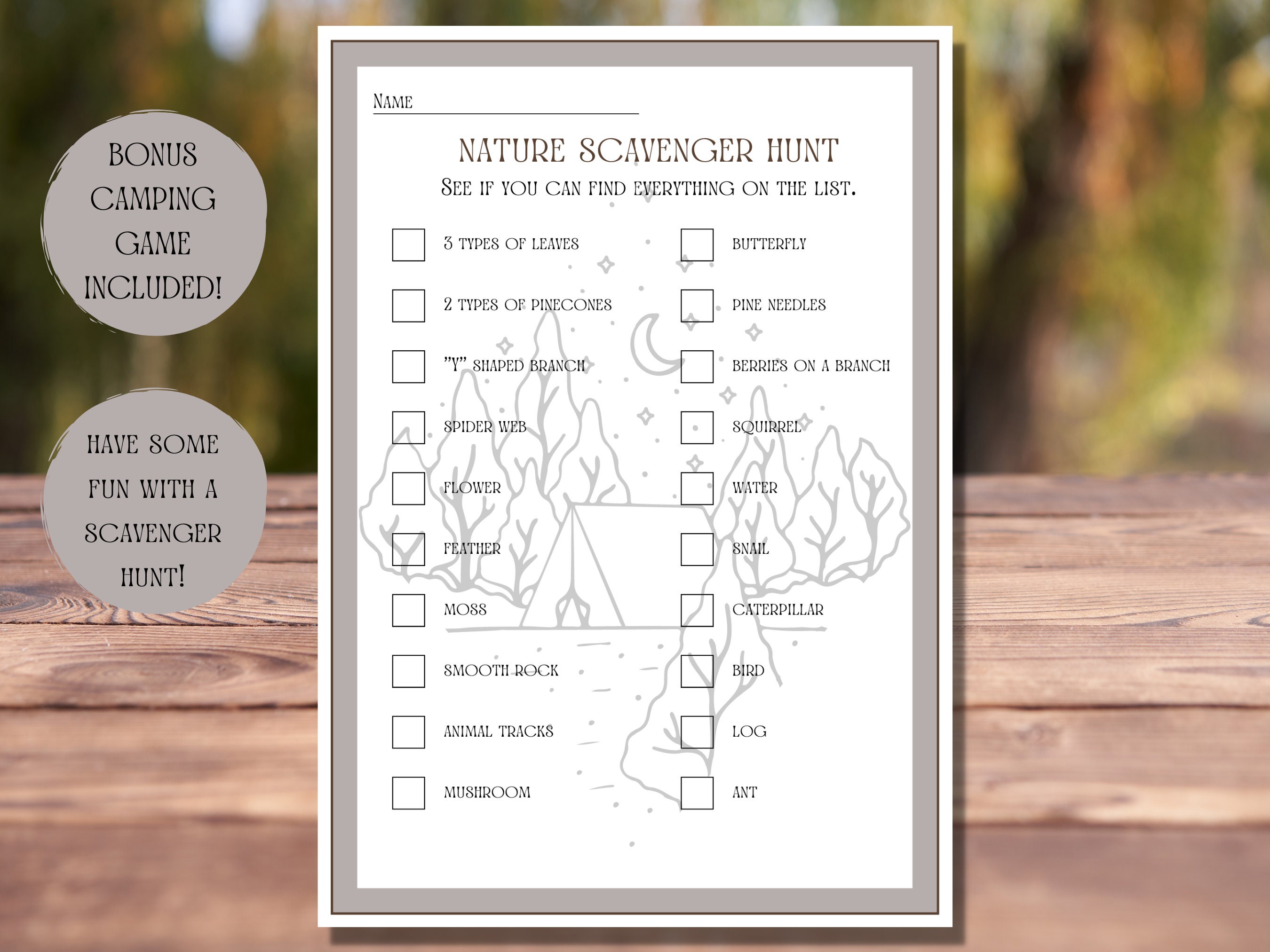 Printable Camping Trip Packing Checklist | Tent Camping Planner ...
