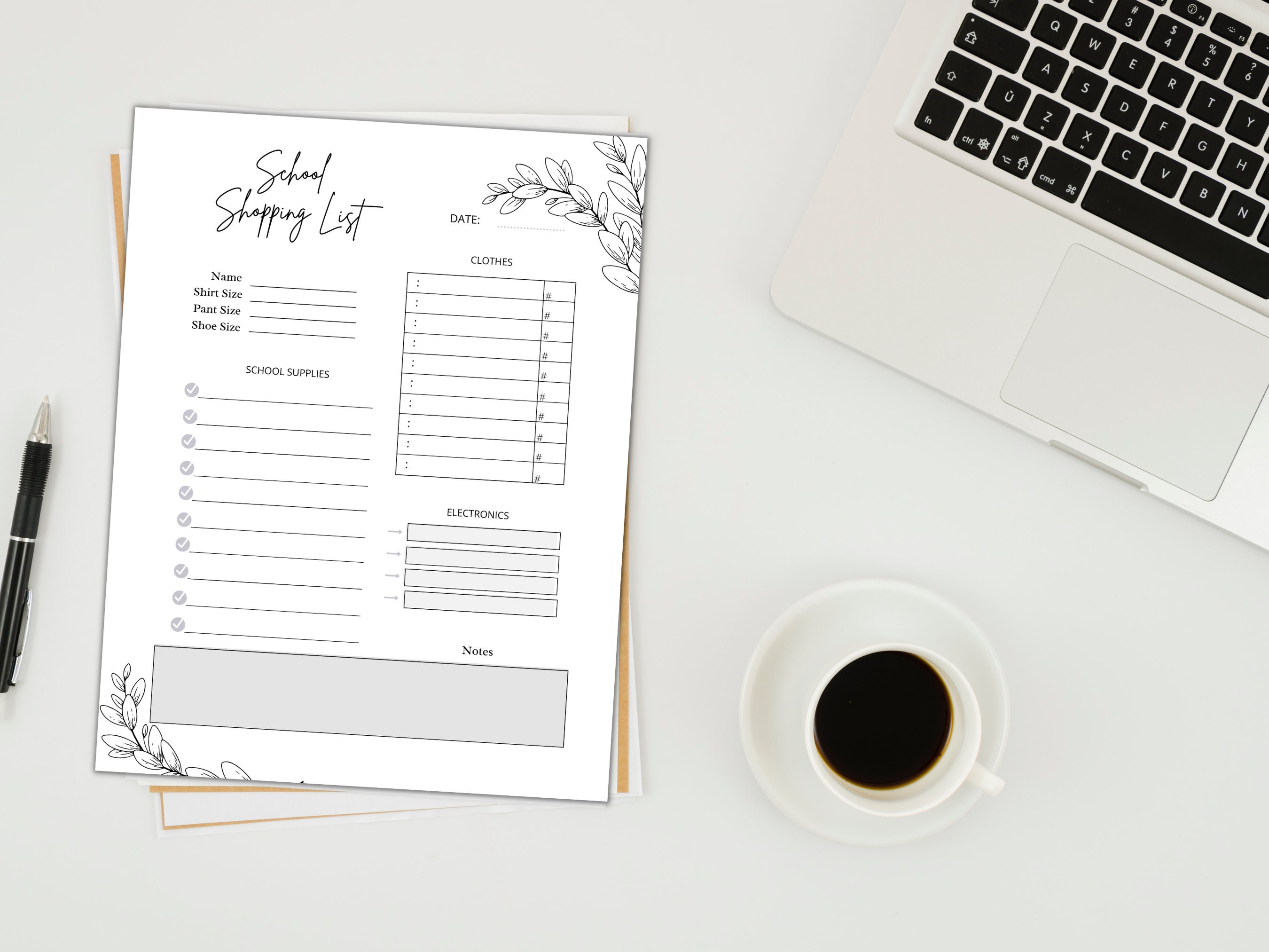 Printable School Clothing and Supply Shopping List | Back to School ...