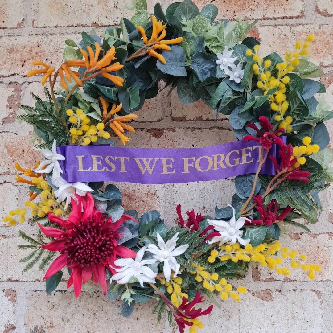 ANZAC Memorial Australian Native Floral Wreath 45CM Waratah NSW State ...