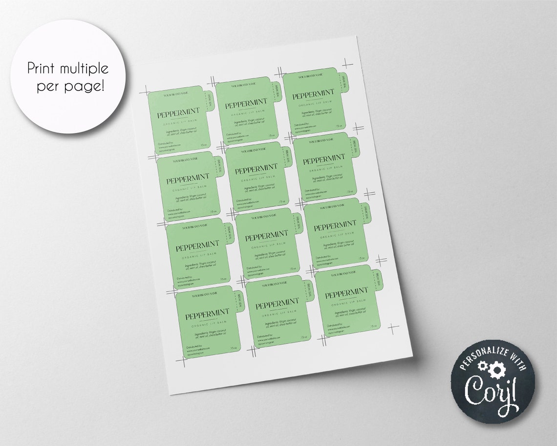 Editable Lip Balm Label Template, Custom Lip Balm Label, DIY Chapstick ...