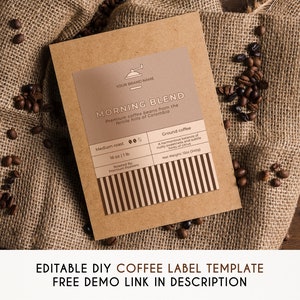 Editable Modern Coffee Bag Label Template, Printable Luxury Coffee ...