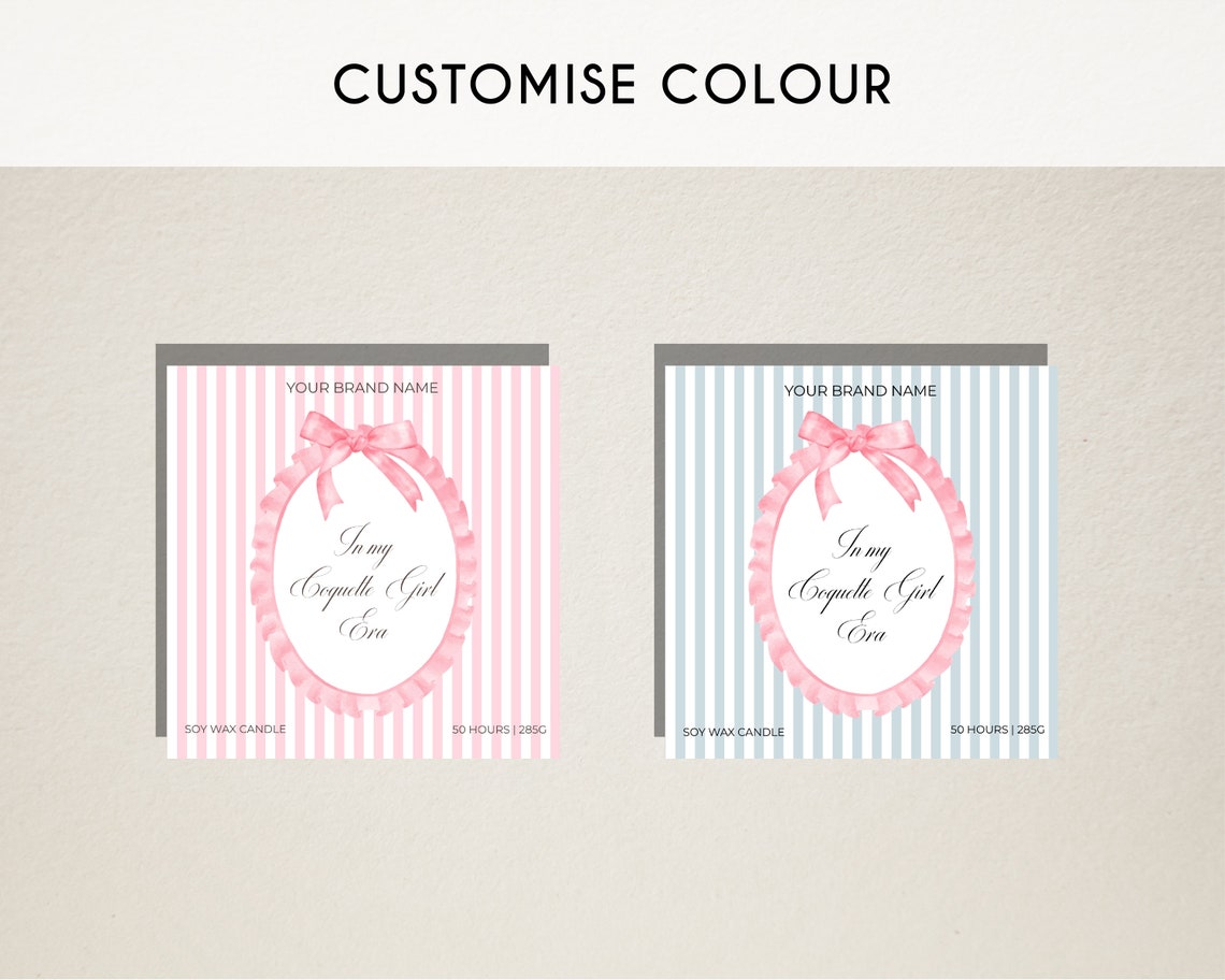 Editable in My Coquette Girl Era Candle Label Template, Printable Soft ...