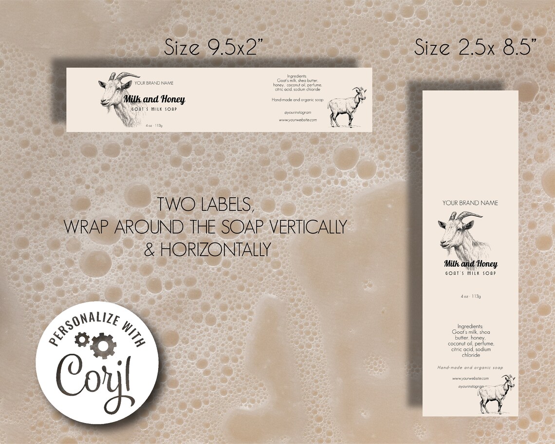 Editable Goat Milk Soap Label Template, Minimalist Goat's Milk Soap ...