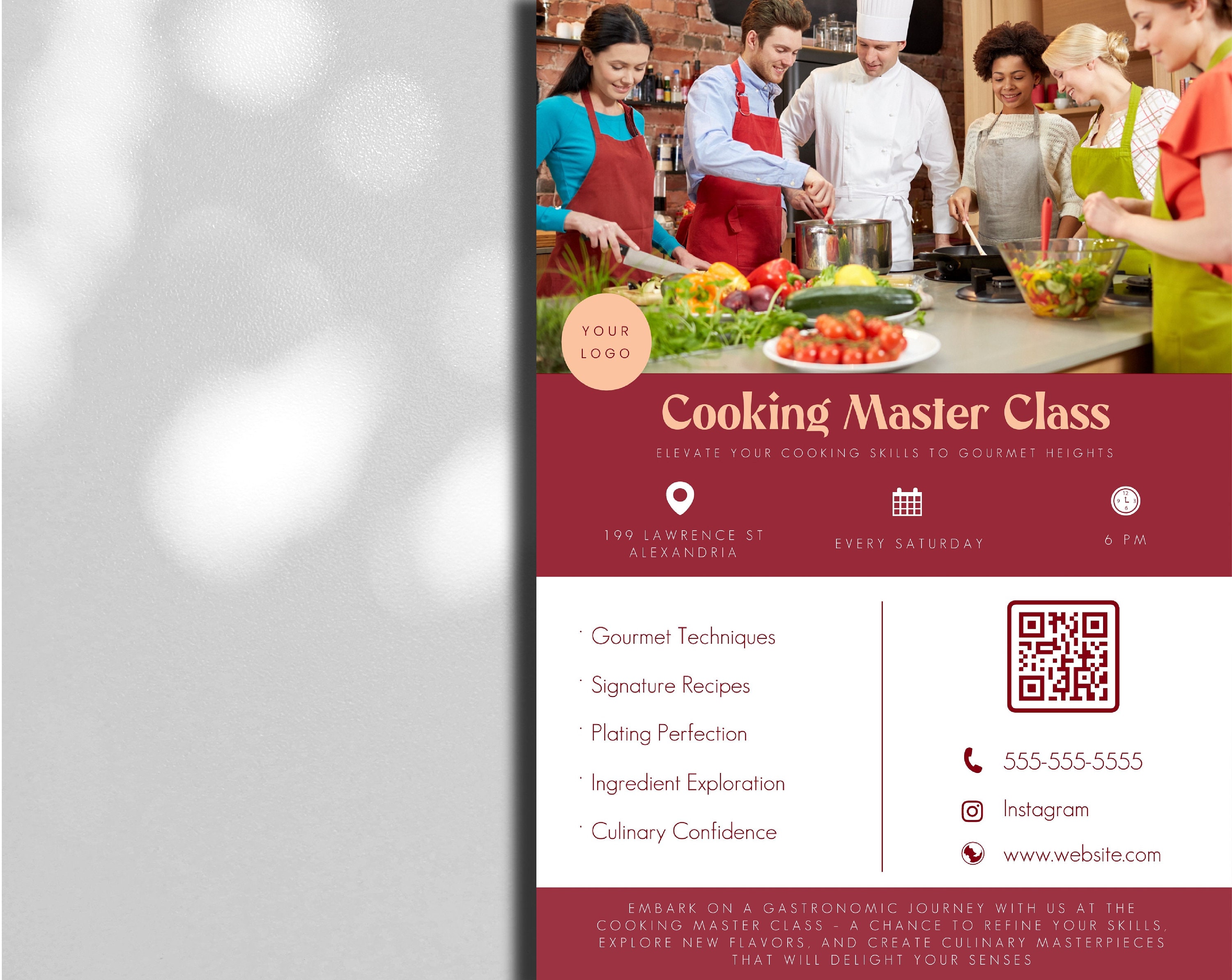 Editable Cooking Master Class Flyer Template, Custom Luxury Cooking ...