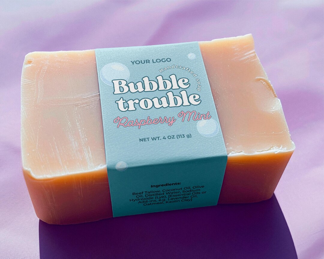 Editable Bubble Bar Soap Label Template, Playful Trendy Wrap Around ...