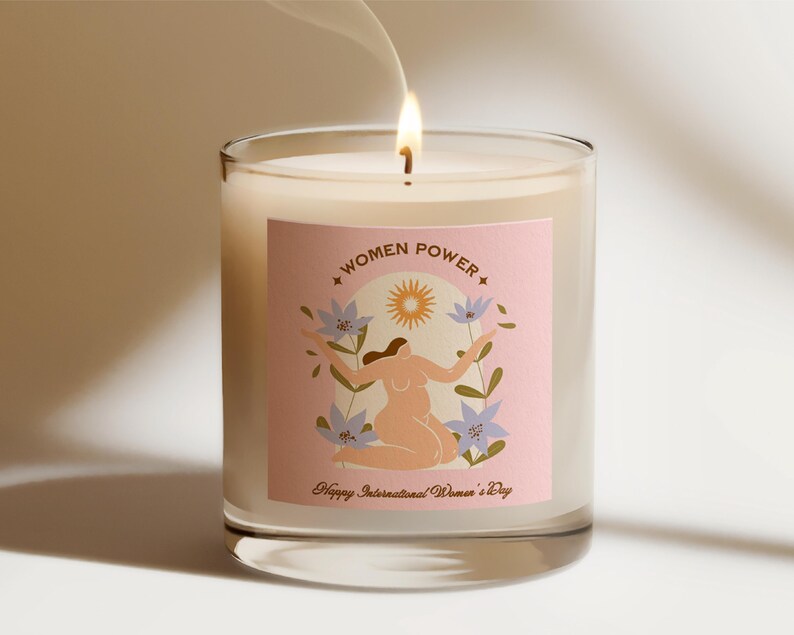 Women Power Candle Label Template: Feminist Sticker (digital Download ...