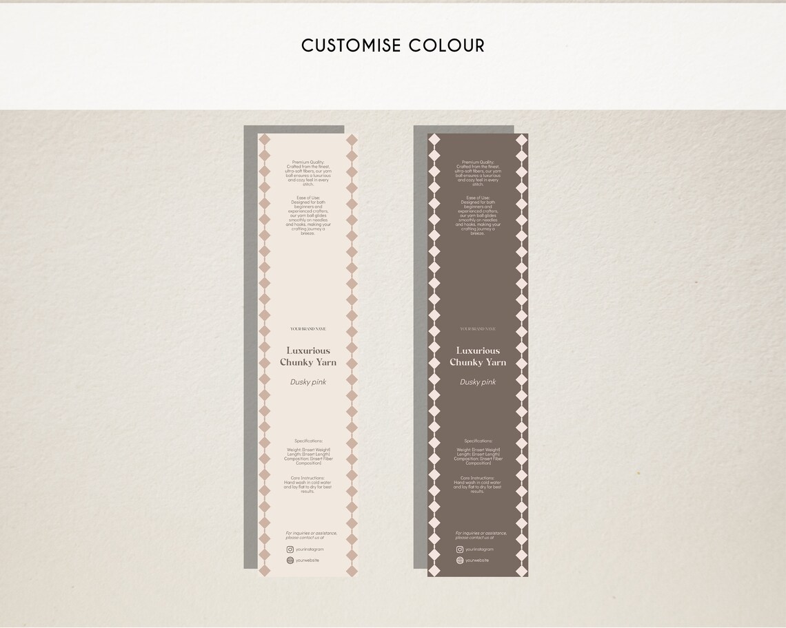 Editable Yarn Ball Wrap Label Template, Printable Minimalist Hand Spun ...