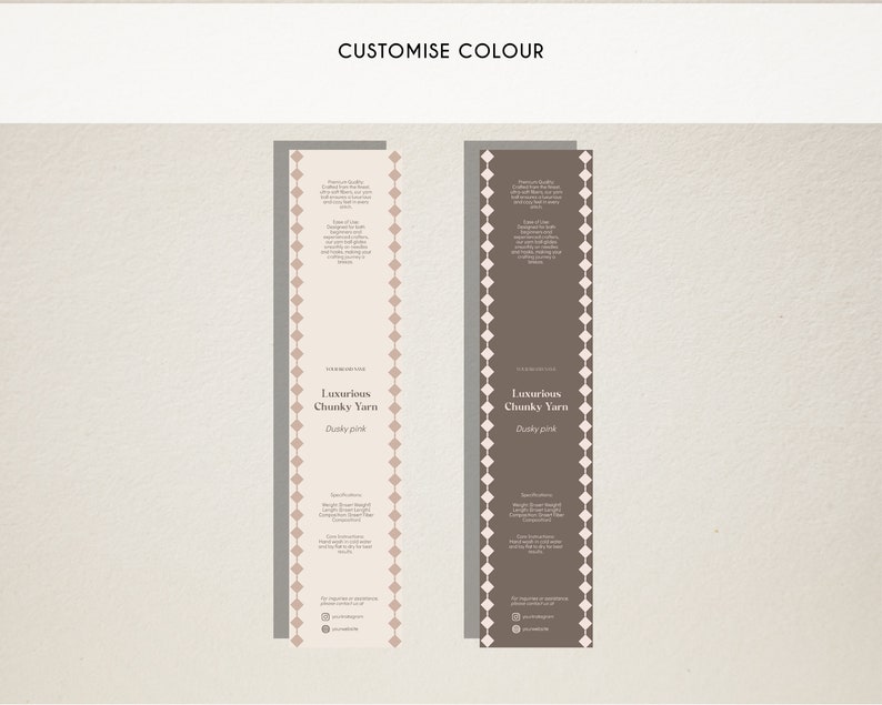 Editable Yarn Ball Wrap Label Template, Printable Minimalist Hand Spun ...