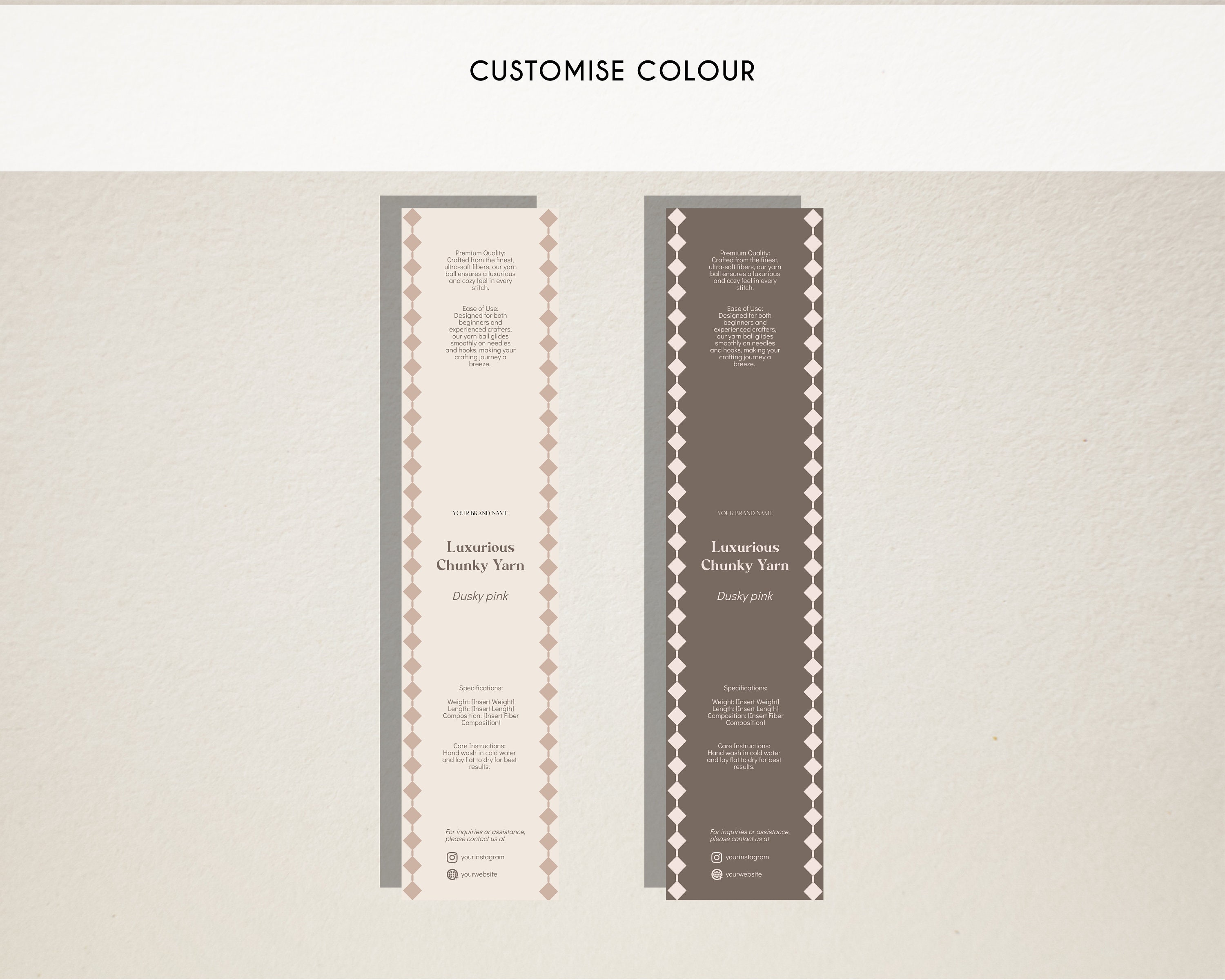 Editable Yarn Ball Wrap Label Template, Printable Minimalist Hand Spun ...