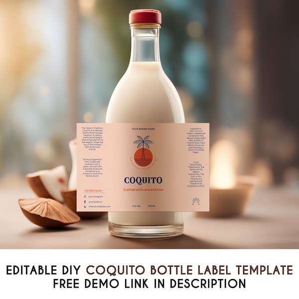 Coquito Label for Bottle - Etsy