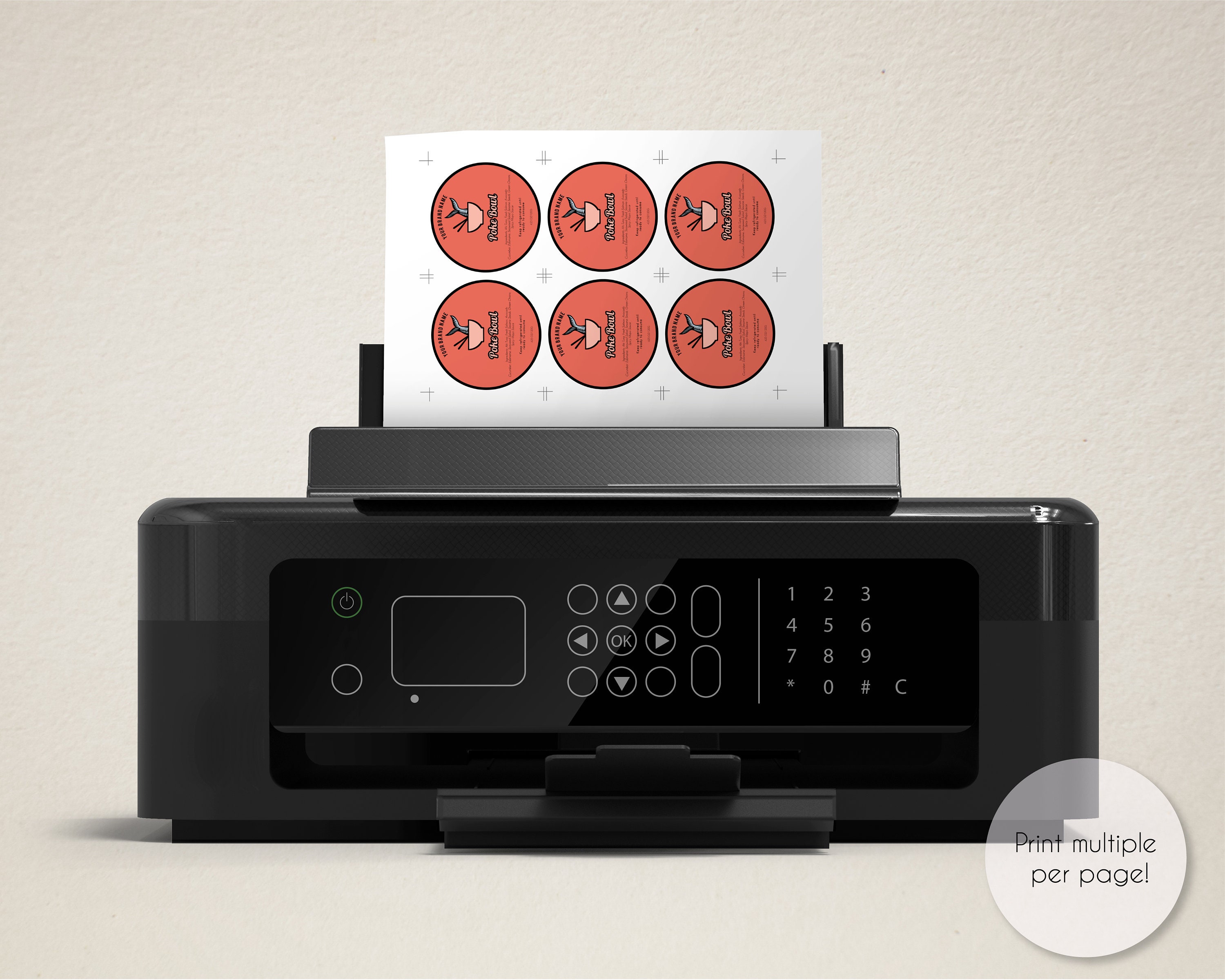 Editable Poke Bowl Round Label Template Printable Luxury Poke - Etsy ...