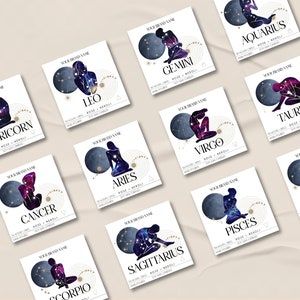 Editable Zodiac Candle Label, DIY Candle Label Design, Astrology Candle ...