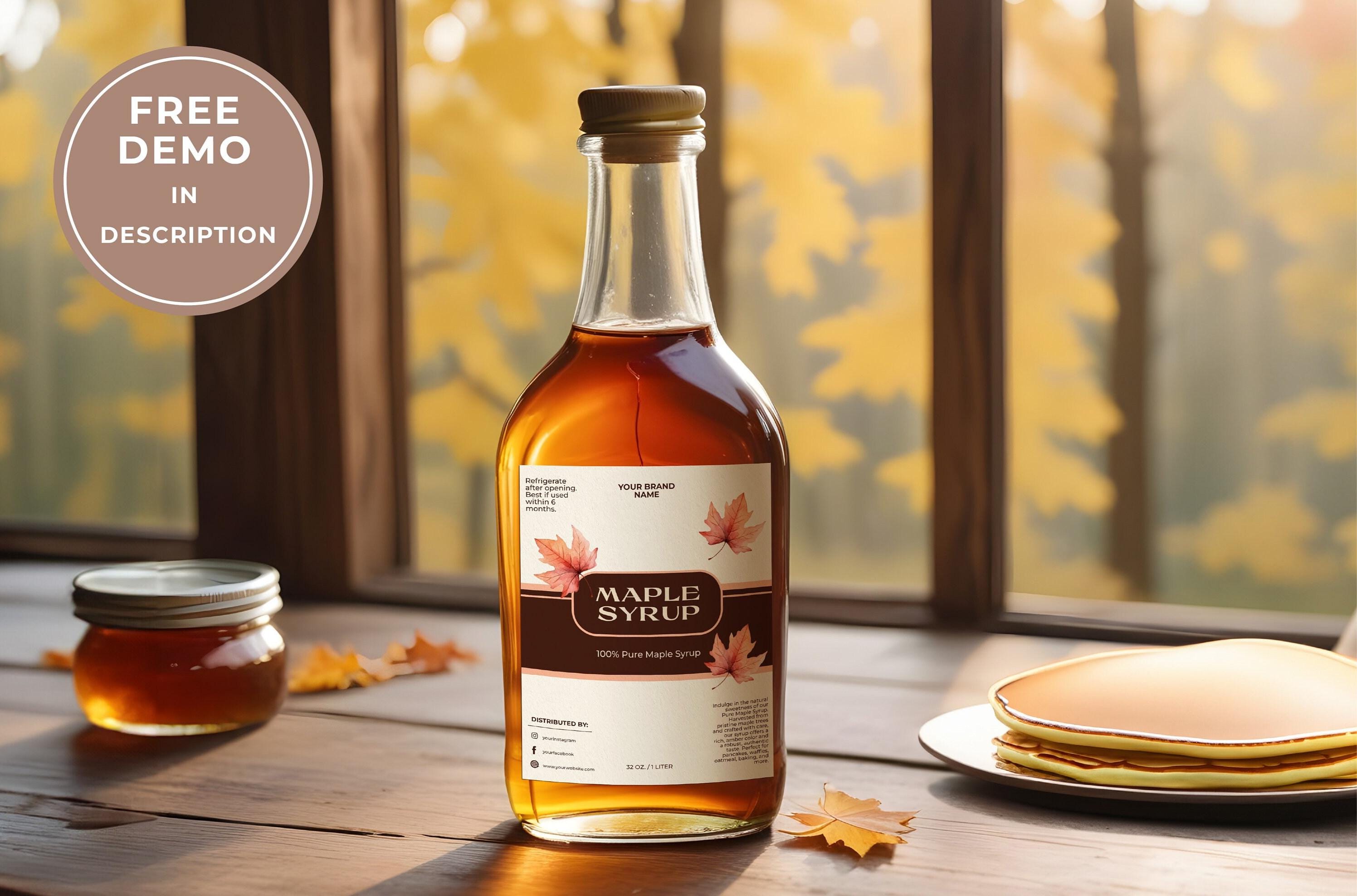 Editable Luxury Maple Syrup Label Template, Printable Homemade Maple ...