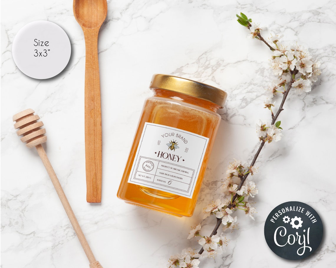 Printable Honey Jar Label Template, Editable Honey Jar Label Template ...