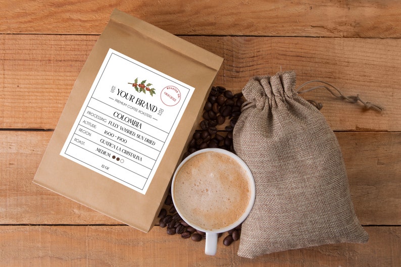 Editable Coffee Bag Label Template: Modern Packaging (digital Download ...