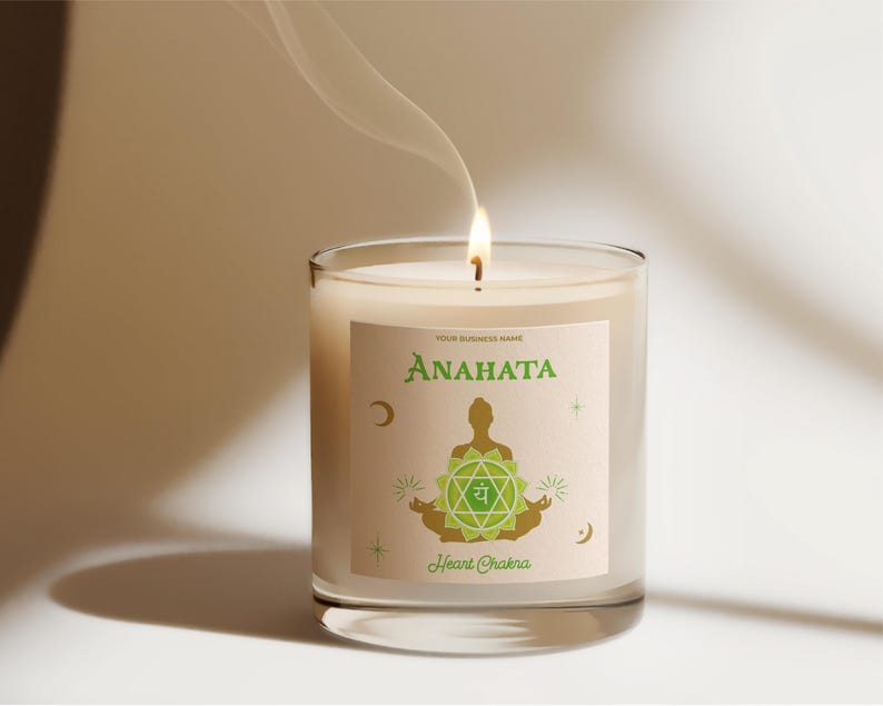Editable Chakra Candle Label Template: Reiki Meditation (digital ...