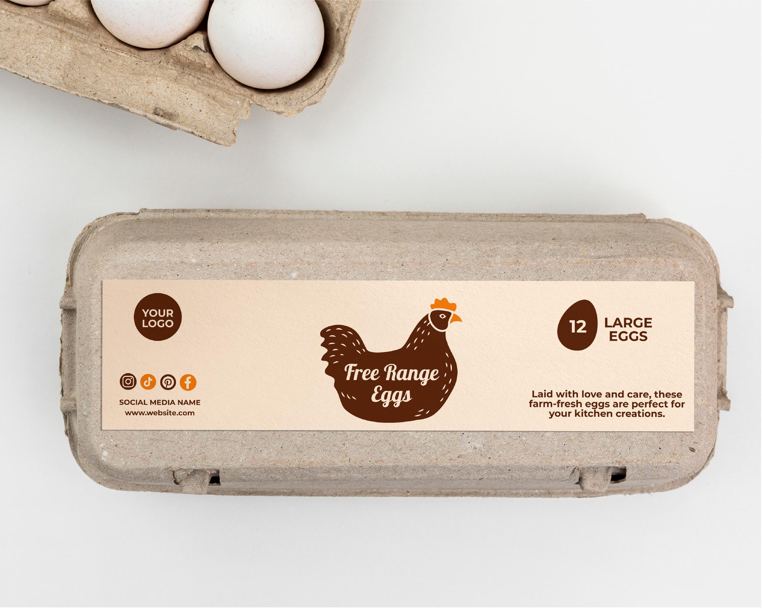 Editable Egg Carton Label Template, Printable Chicken Eggs Sticker ...