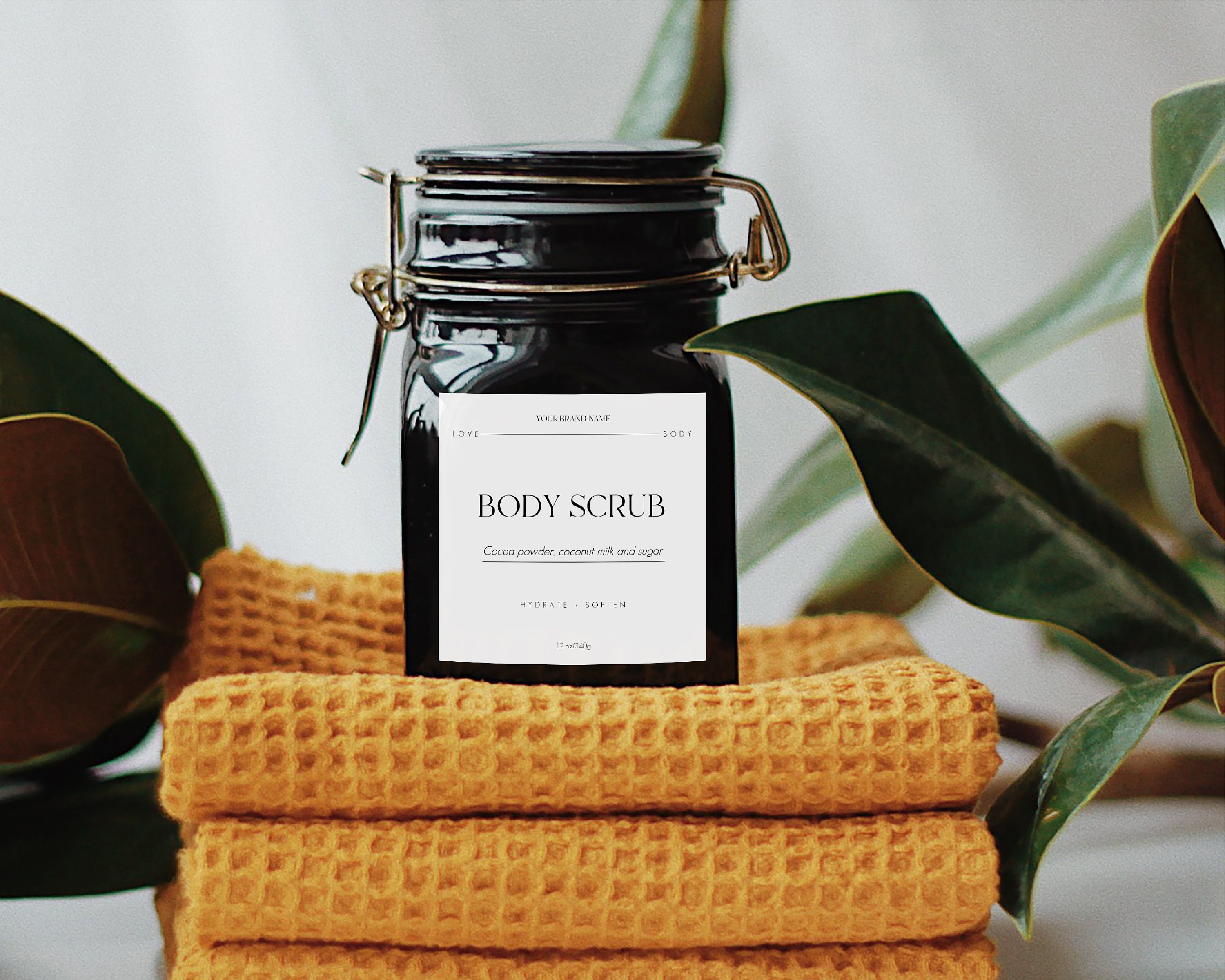 Editable Body Sugar Scrub Label Template: Minimalist Design (instant ...