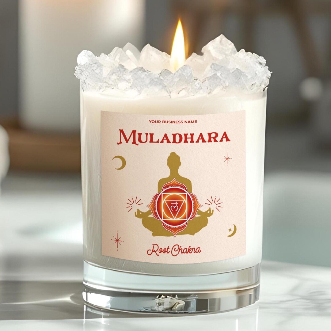 Editable Chakra Candle Label Template: Reiki Meditation (digital ...