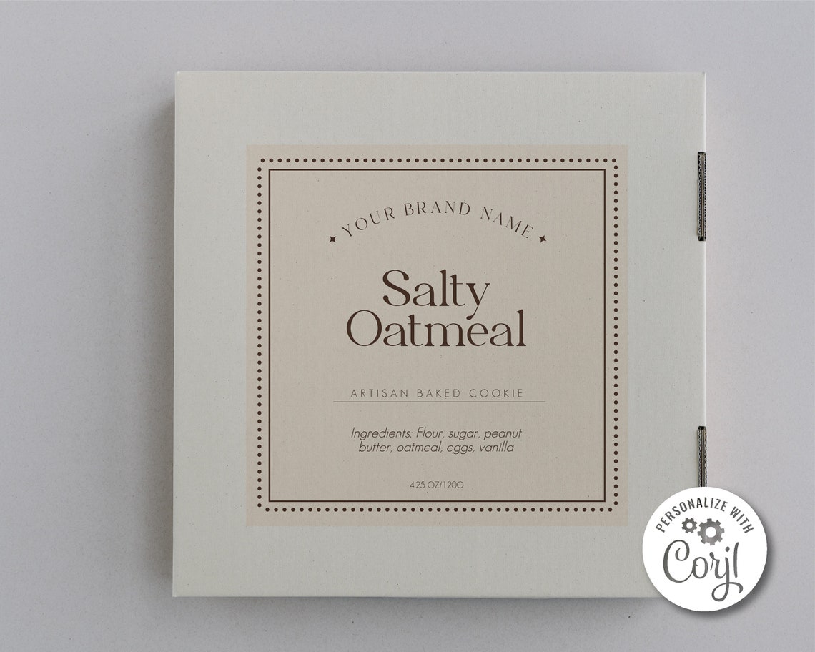 Editable Cookie Label Sticker Template, Custom Bakery Pastry Sticker ...
