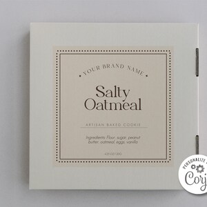 Editable Cookie Label Sticker Template, Custom Bakery Pastry Sticker ...