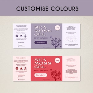 Editable Sea Moss Gel Label Template: Custom Food Jar Sticker (digital ...
