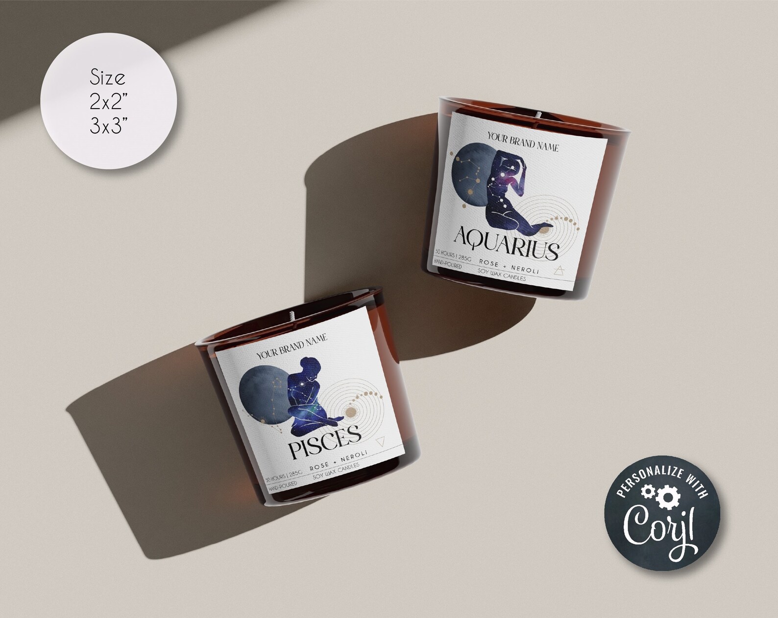 Editable Zodiac Candle Label, DIY Candle Label Design, Astrology Candle ...