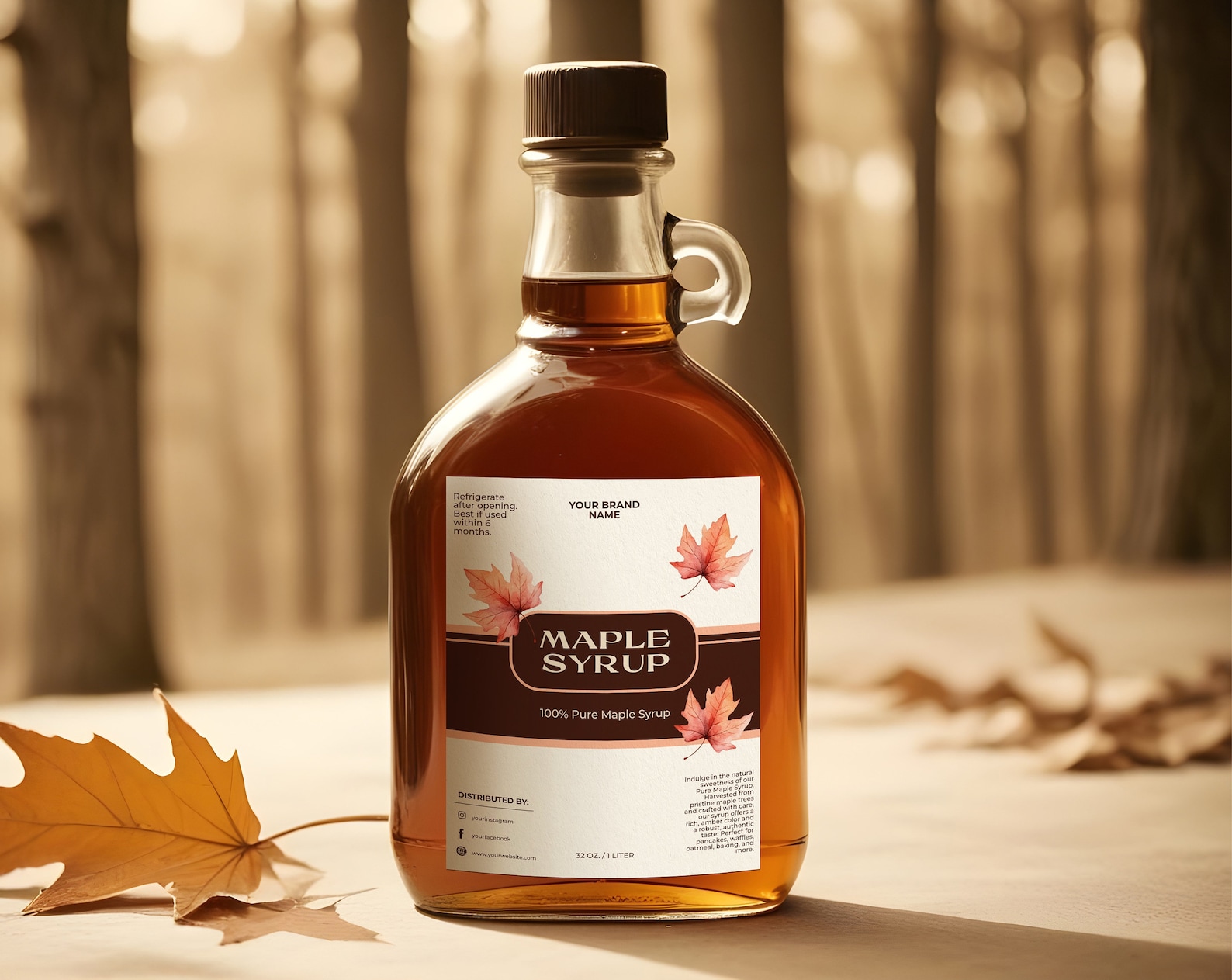 Editable Luxury Maple Syrup Label Template, Printable Homemade Maple ...