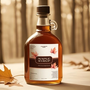 Editable Luxury Maple Syrup Label Template, Printable Homemade Maple ...
