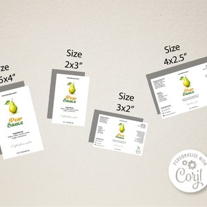 Editable Luxury Pear Sauce Jar Label Template, Printable Modern ...