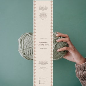 Editable Yarn Ball Wrap Label Template, Printable Minimalist Hand Spun ...