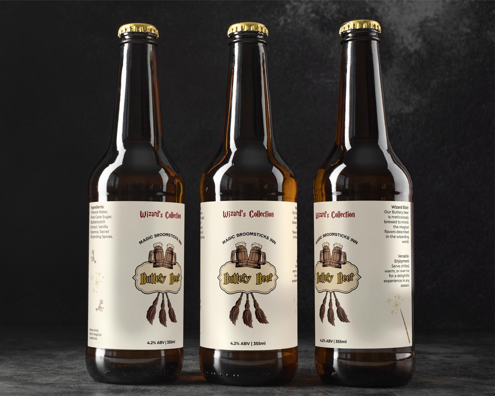 Editable Buttery Beer Bottle Label: Wizard Theme (digital Download ...