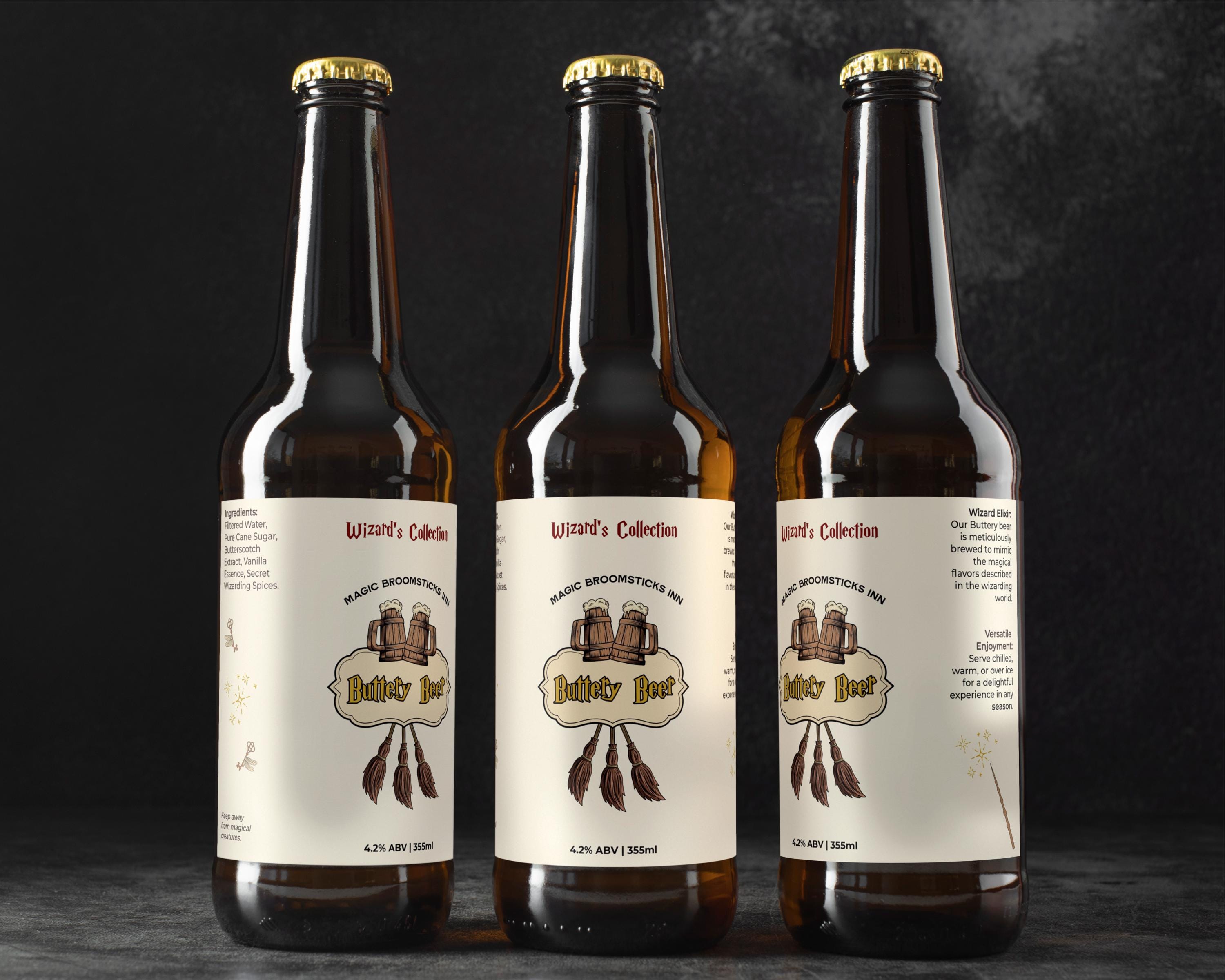 Editable Buttery Beer Bottle Label: Wizard Theme (digital Download ...