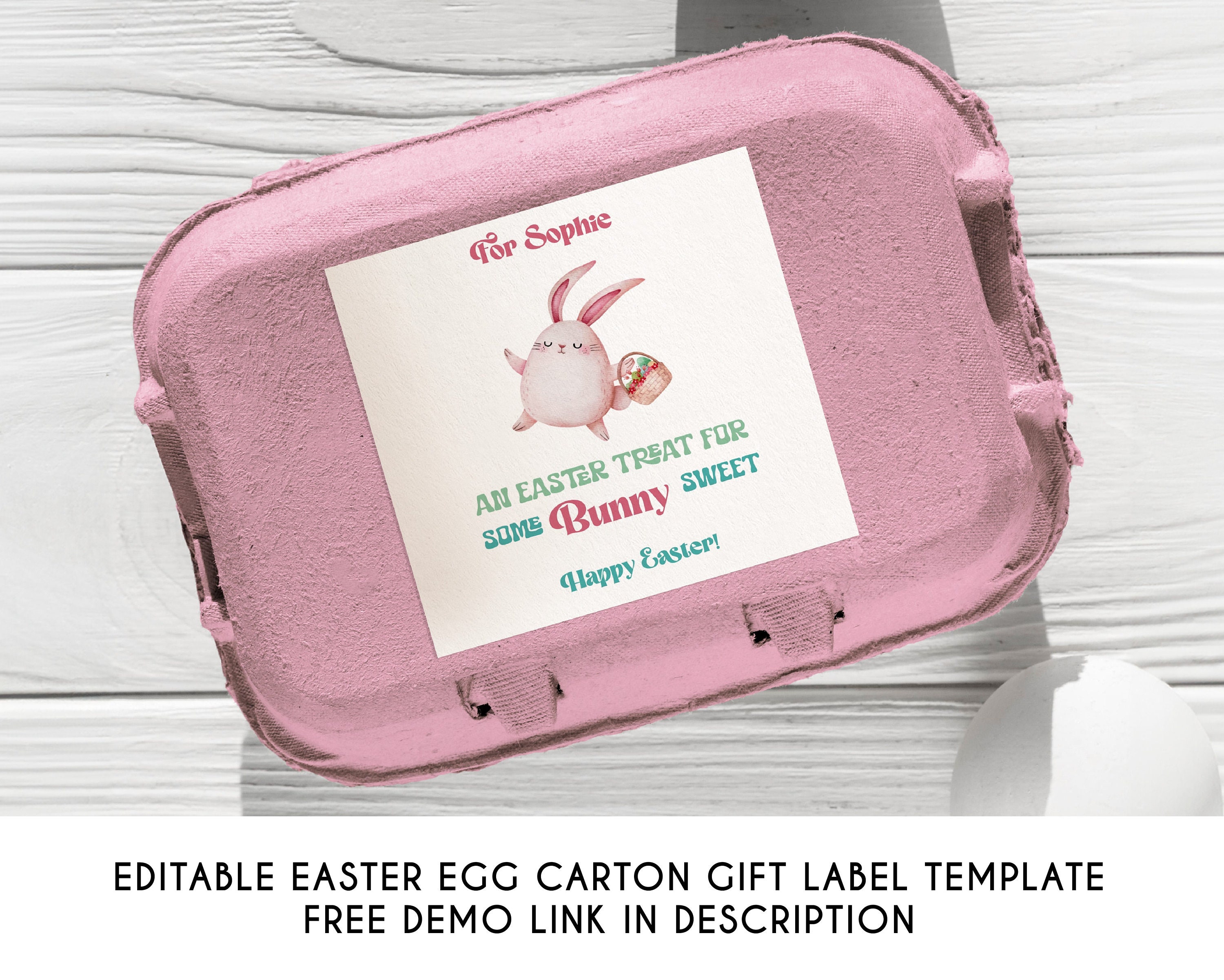 Editable Easter Egg Carton Label Template, Printable Custom Easter Gift ...