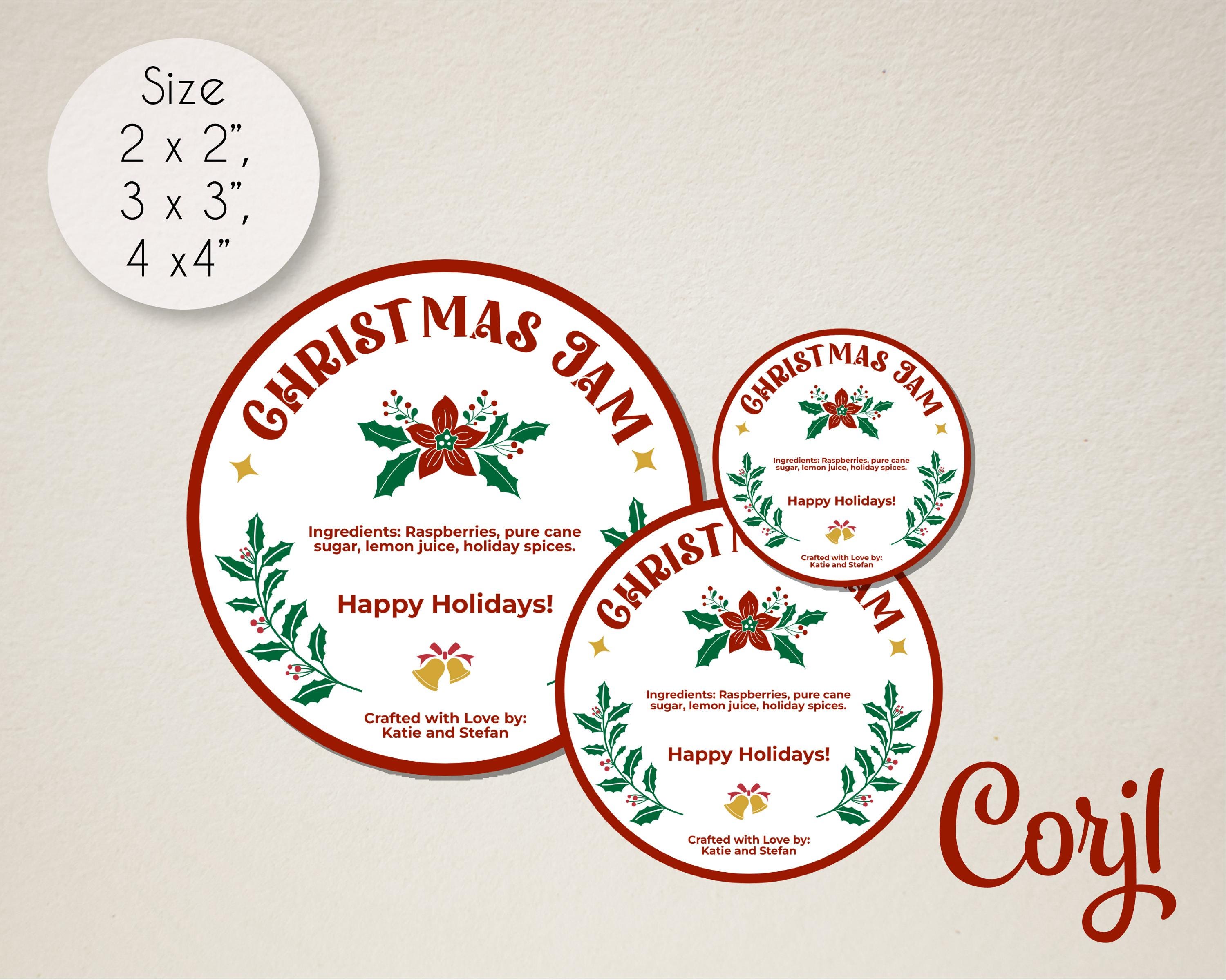 Editable Christmas Jam Round Label Template, Printable Homemade ...