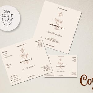 Editable Amaretto Bottle Label Template: Custom Liqueur Sticker ...