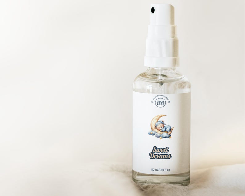 Editable Baby Pillow Mist Label Template: Nursery Spray Sticker ...