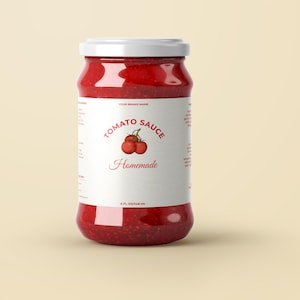 Editable Tomato Sauce Jar Label: Modern Homemade Ketchup Sticker ...