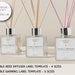 Editable Reed Diffuser Label Template, Custom Reed Diffuser Label ...