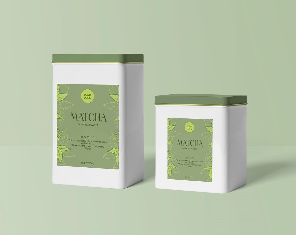Editable Matcha Tea Label Template, Customizable Matcha Green Tea ...