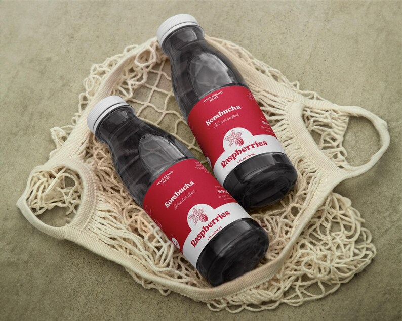 Editable Kombucha Bottle Label Template, Printable Modern Kombucha ...